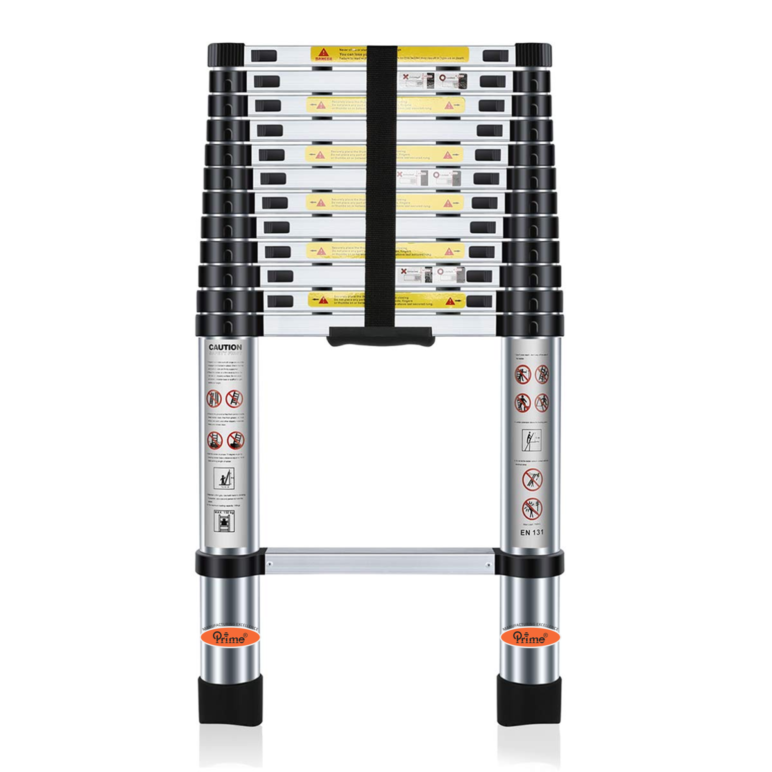 Prime 3.8M, 12.5 Feet, Telescopic Wall-Reclining Aluminium Ladder ...